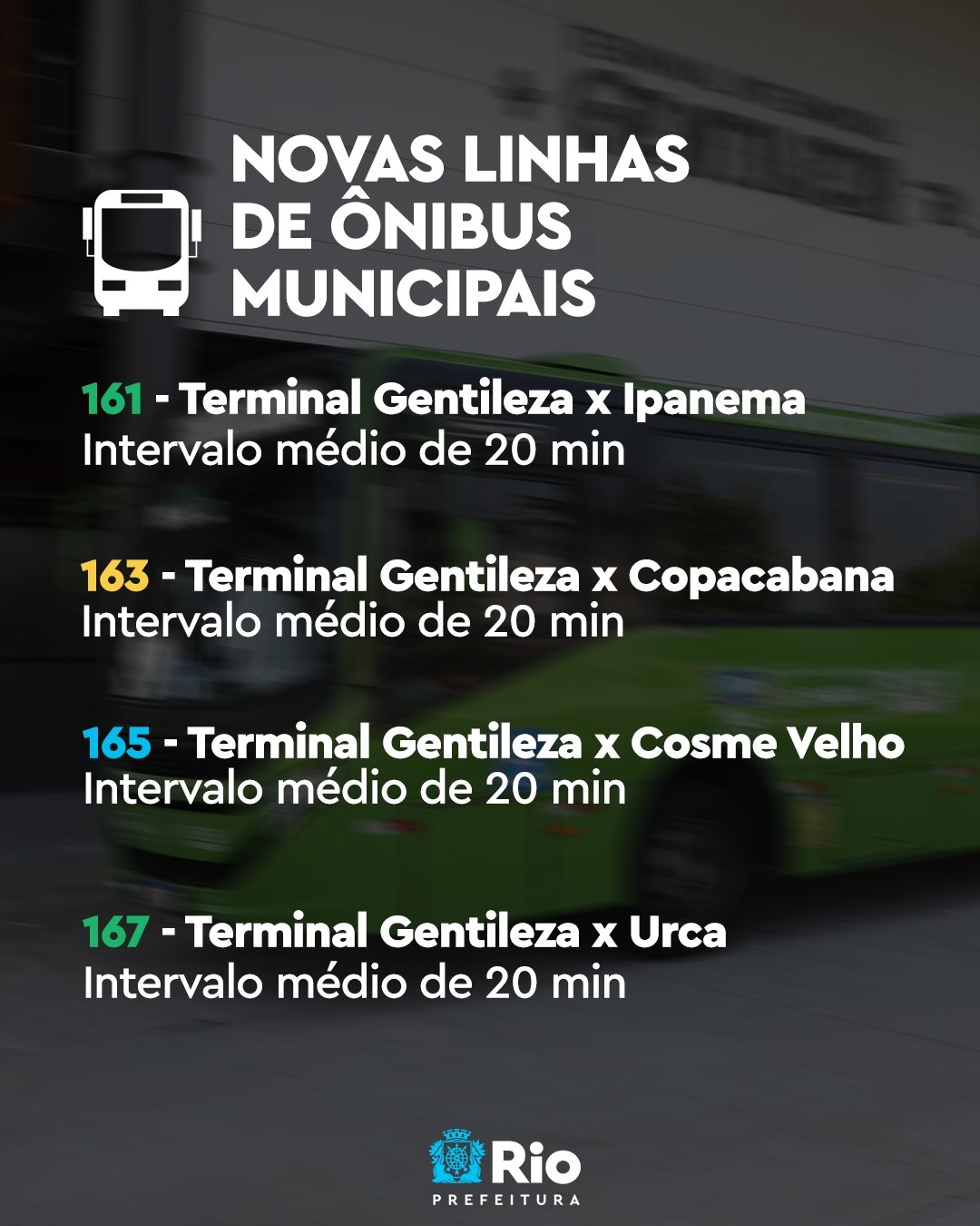 Quatro novas linhas de ônibus começam a circular no Rio - Mobilidade Rio